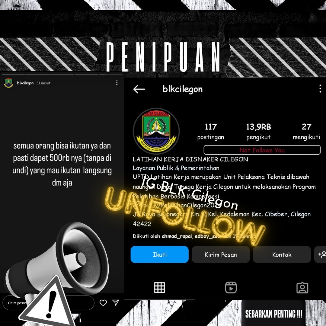 IG BLK Cilegon Kena Hack, Kadisnaker Imbau Masyarakat Tidak Tertipu ...